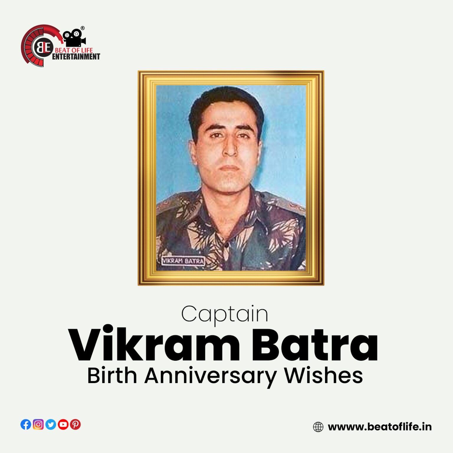 Captain Vikram Batra Birth Anniversary Wishes - Beat of Life Entertainment